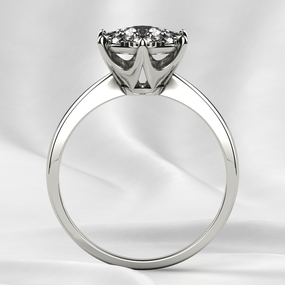 10mm Crown Illusion Set Gold Ring 3D model - TurboSquid 1892079