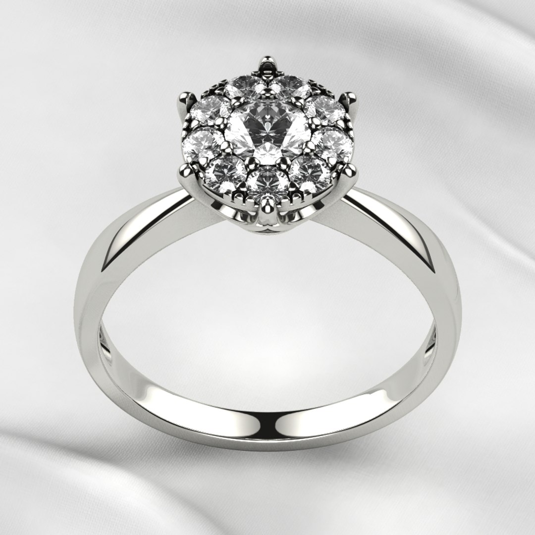 10mm Crown Illusion Set Gold Ring 3D model - TurboSquid 1892079