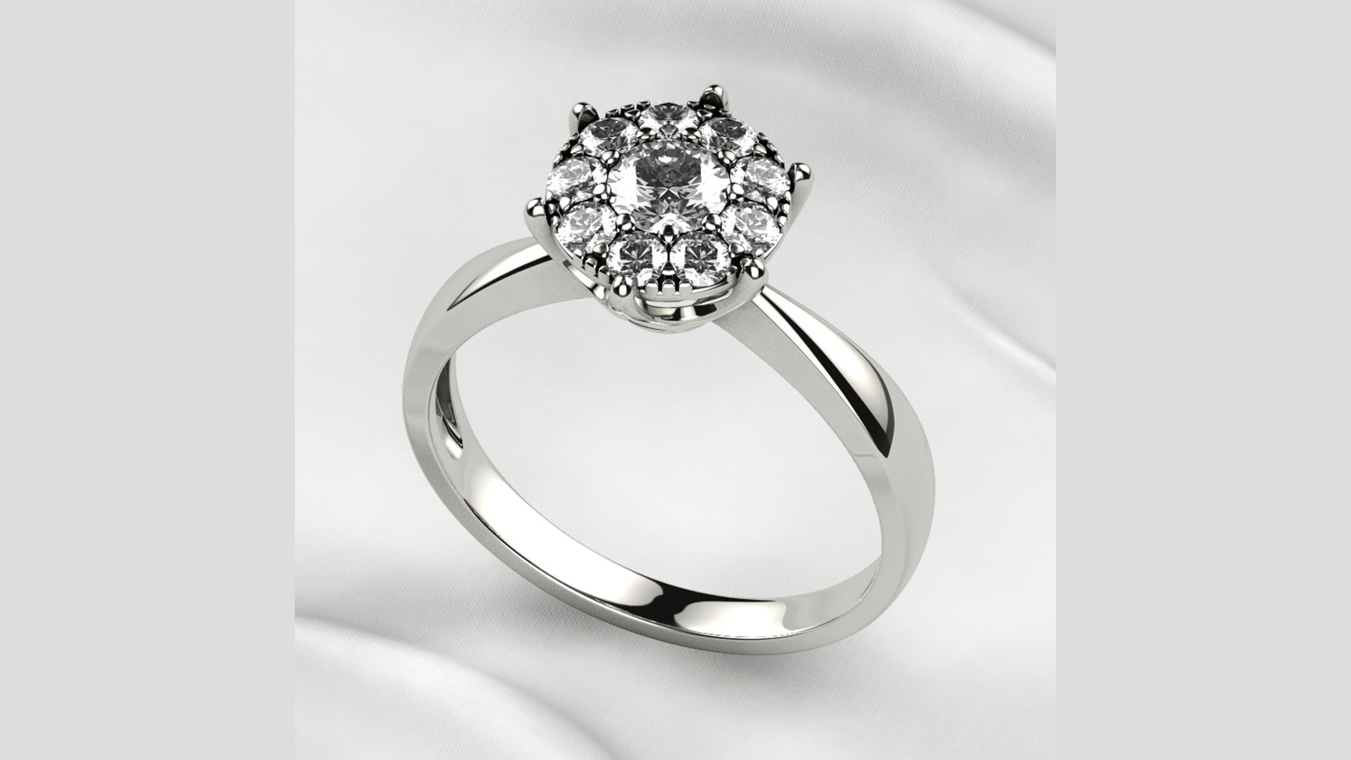 10mm Crown Illusion Set Gold Ring 3D model - TurboSquid 1892079