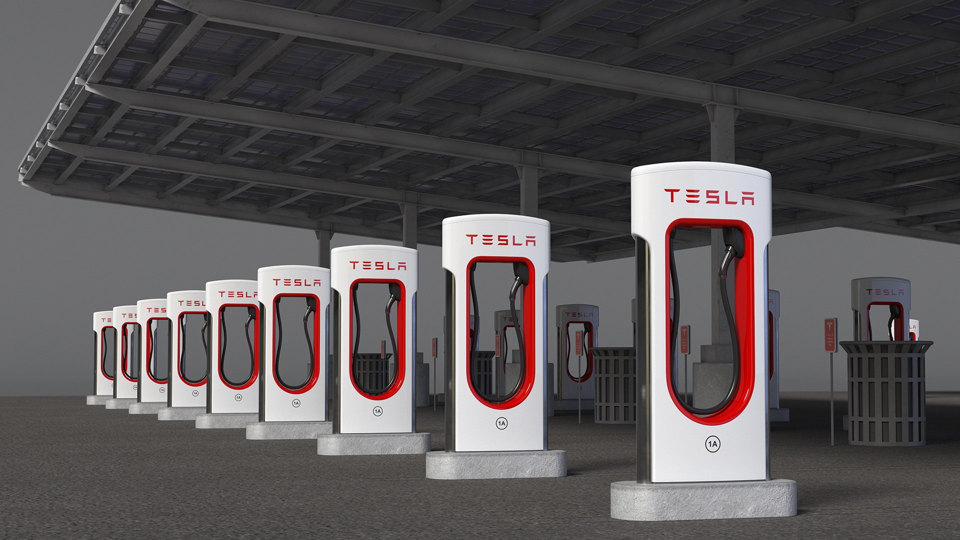 3D Tesla Supercharger Station - TurboSquid 2290799