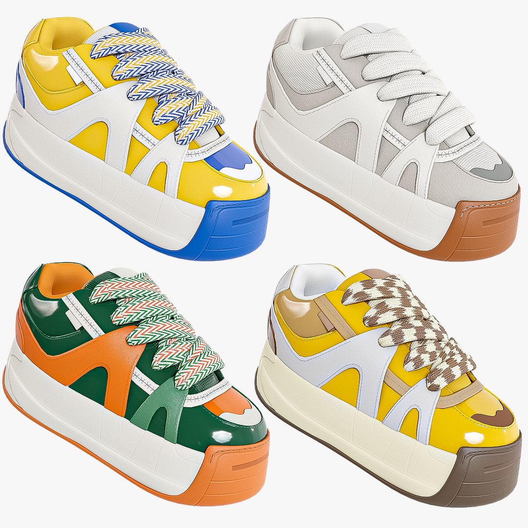 Wolf Sneakers 4 Colors 3D Model - TurboSquid 2104370