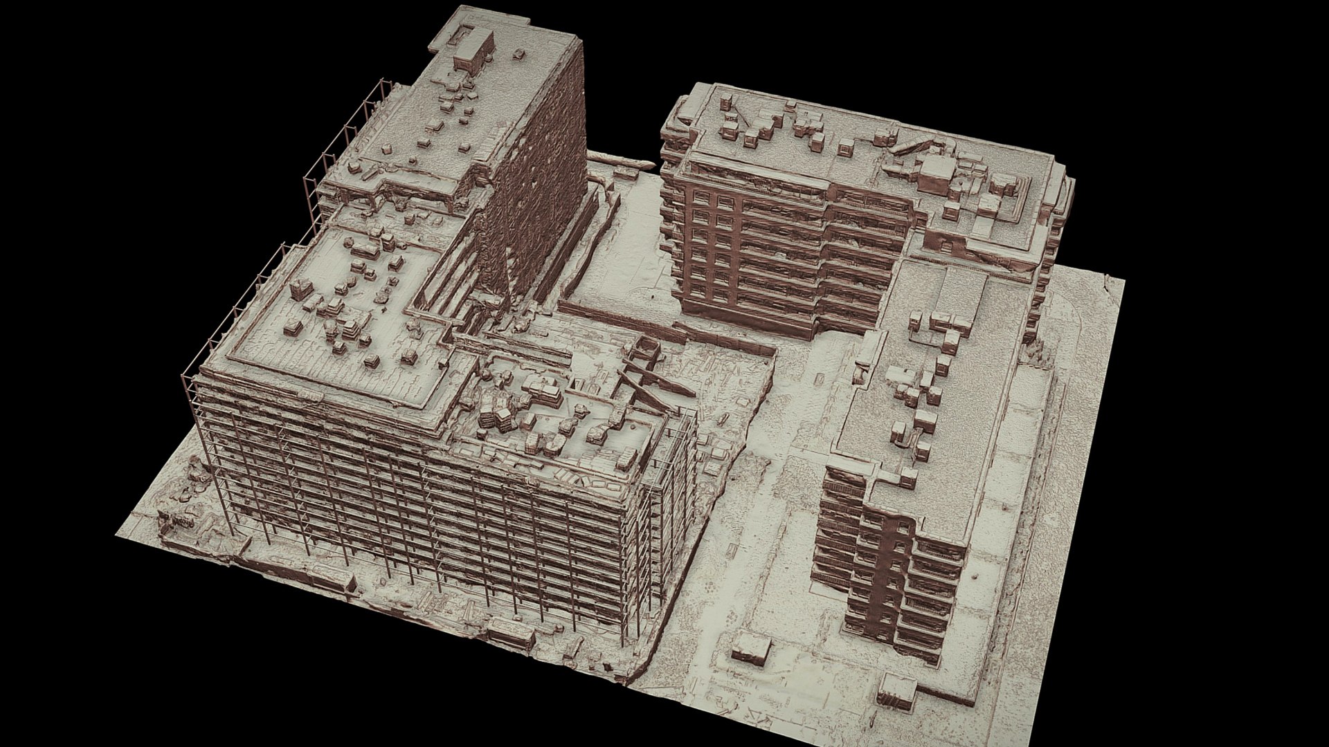 Construction-site Cityblock Buildings Photogrammetry Model - TurboSquid ...
