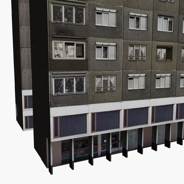 3d residential block house building model