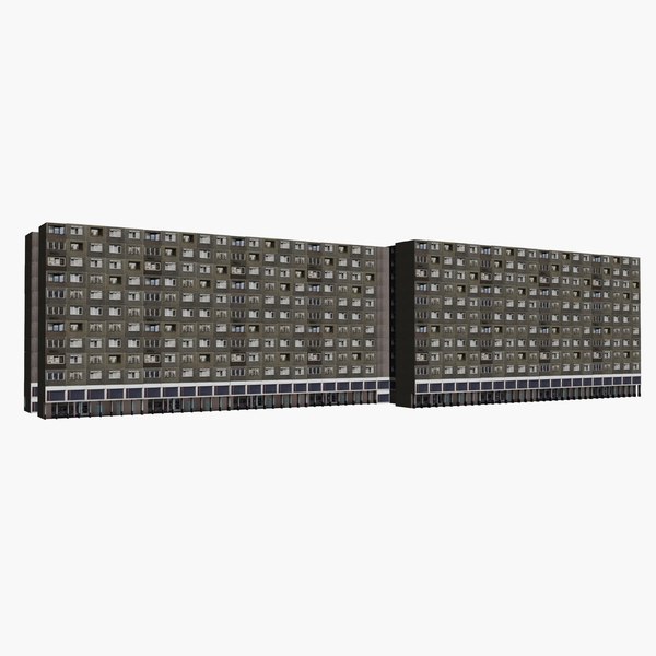 3d residential block house building model