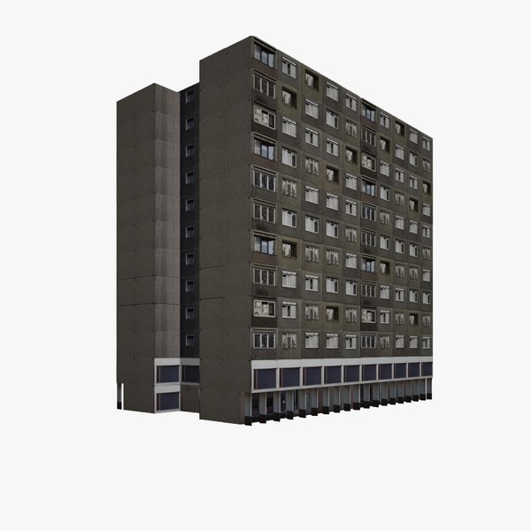 3d residential block house building model