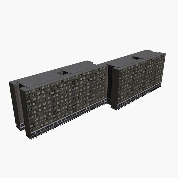 3d residential block house building model