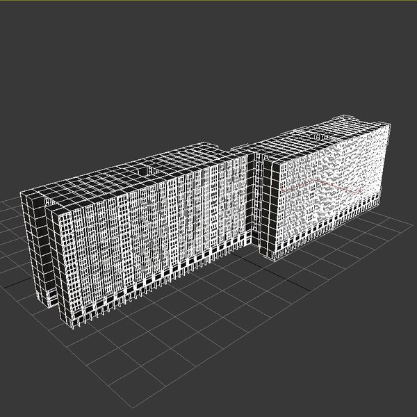 3d residential block house building model