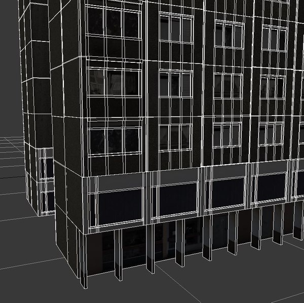 3d residential block house building model