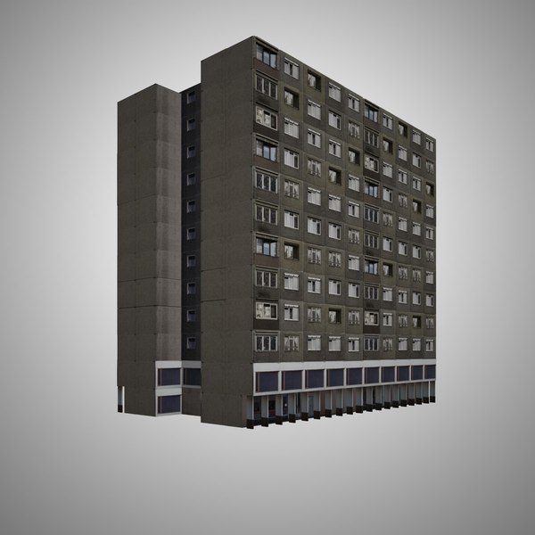 3d residential block house building model
