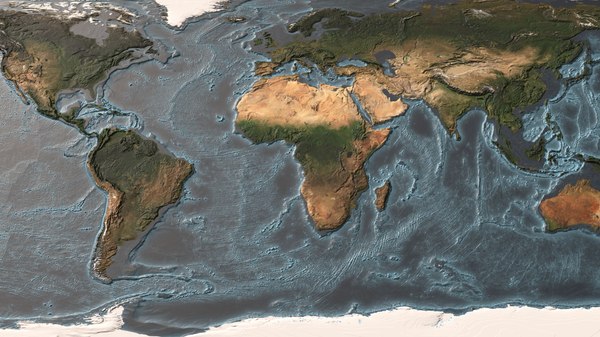 modelo 3d Mapa mundial realista - TurboSquid 2078843