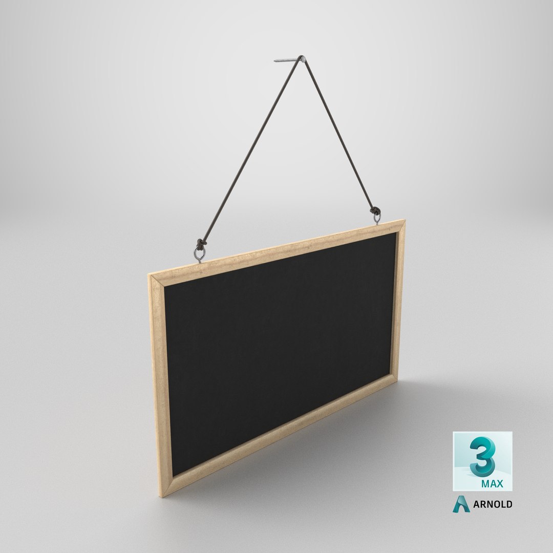 Display Sign - Rectangular Wooden Wall Message Board 3D - TurboSquid ...