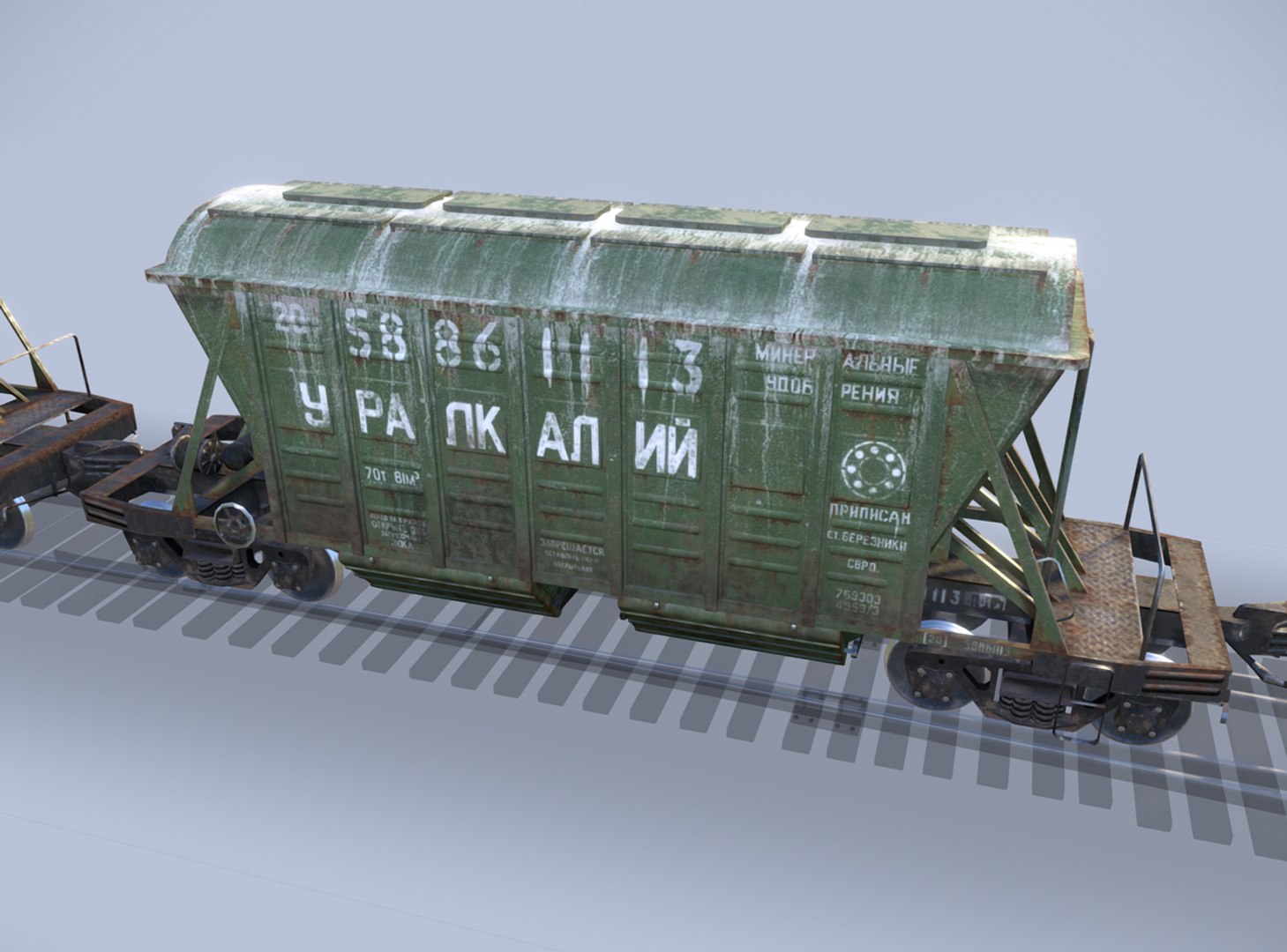 3d model railway hopper car