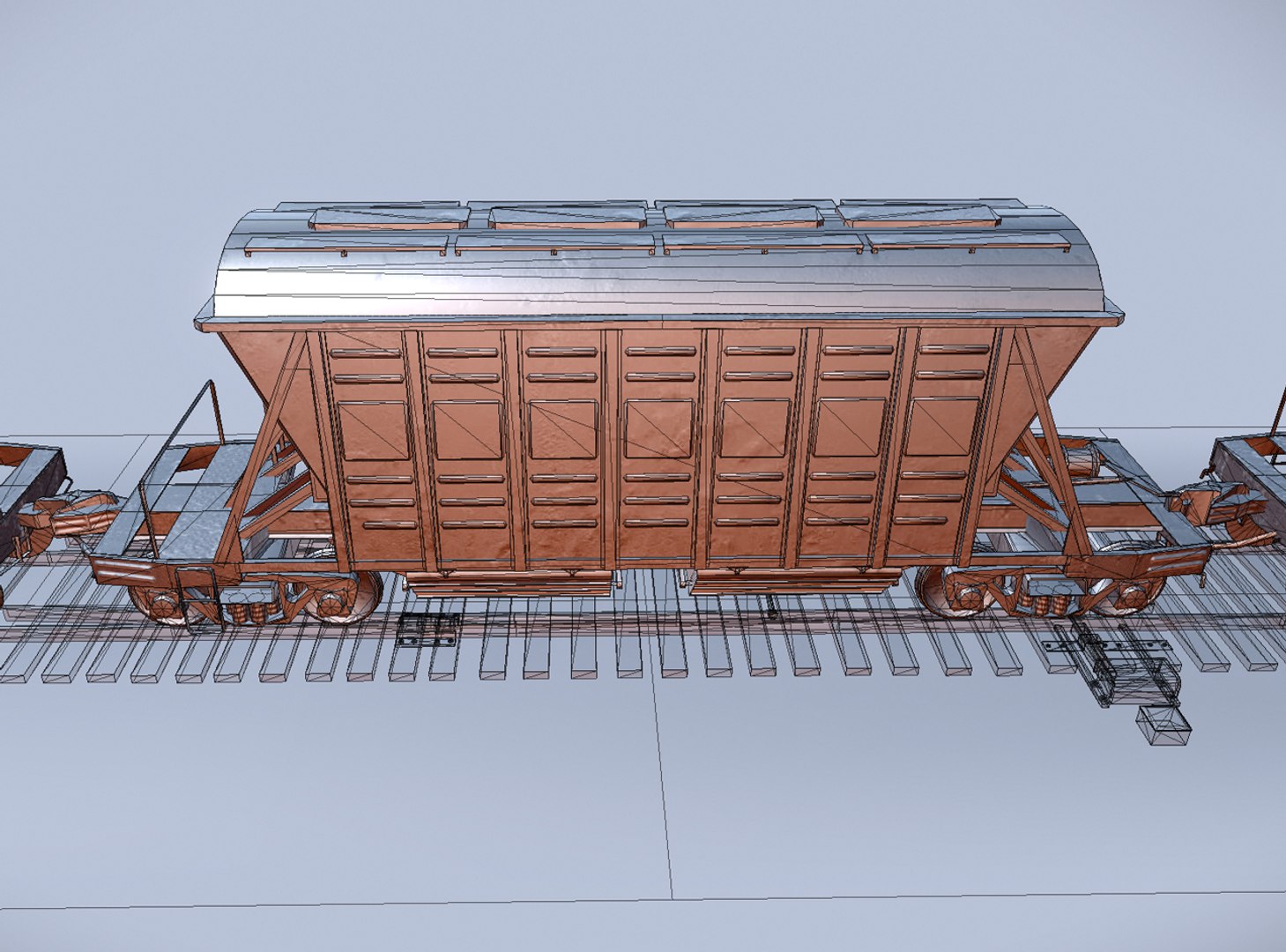 3d model railway hopper car