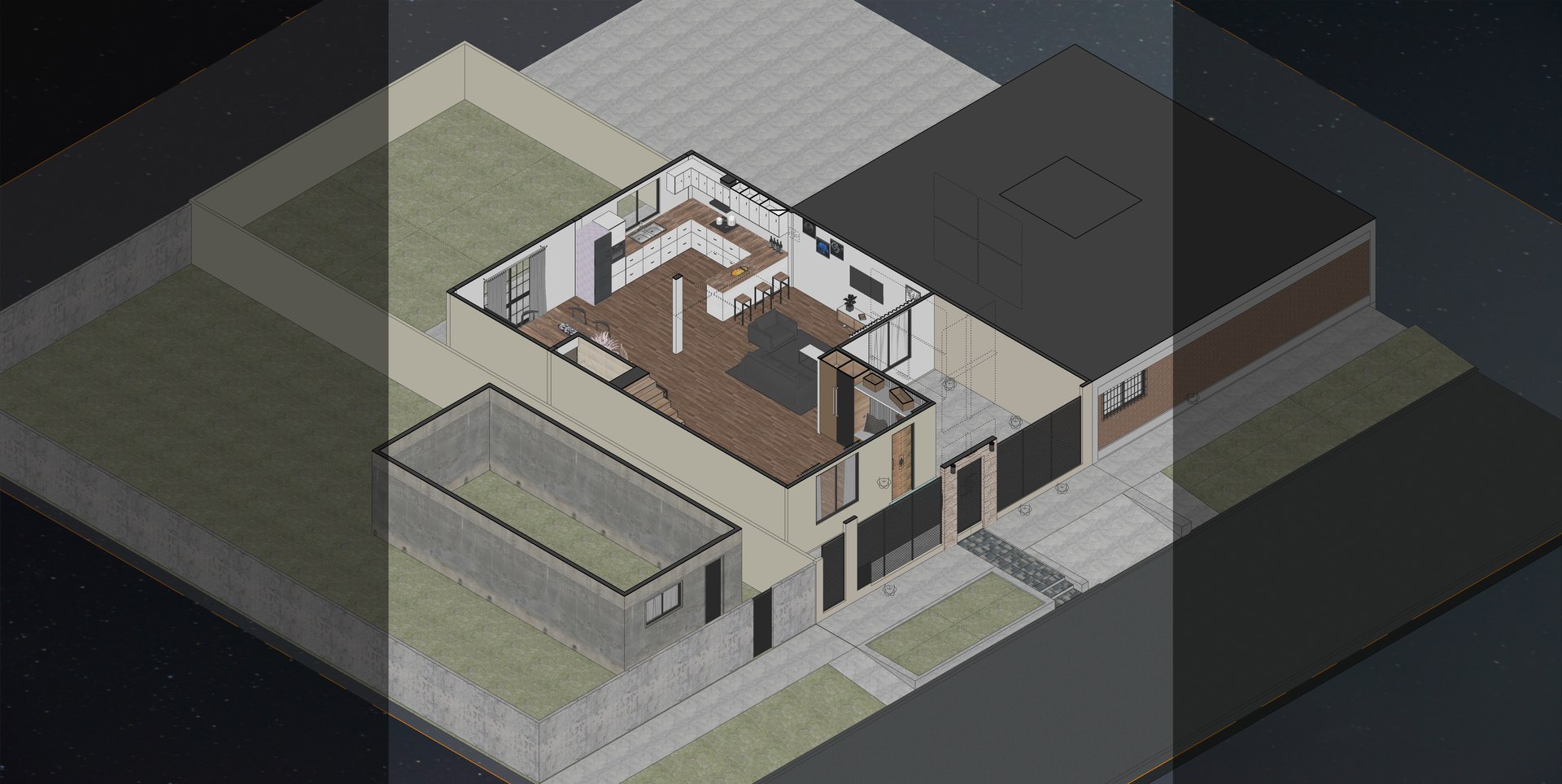 3D Modern House - Sketchup Pro 2021 Vray 5 Model - TurboSquid 1844205