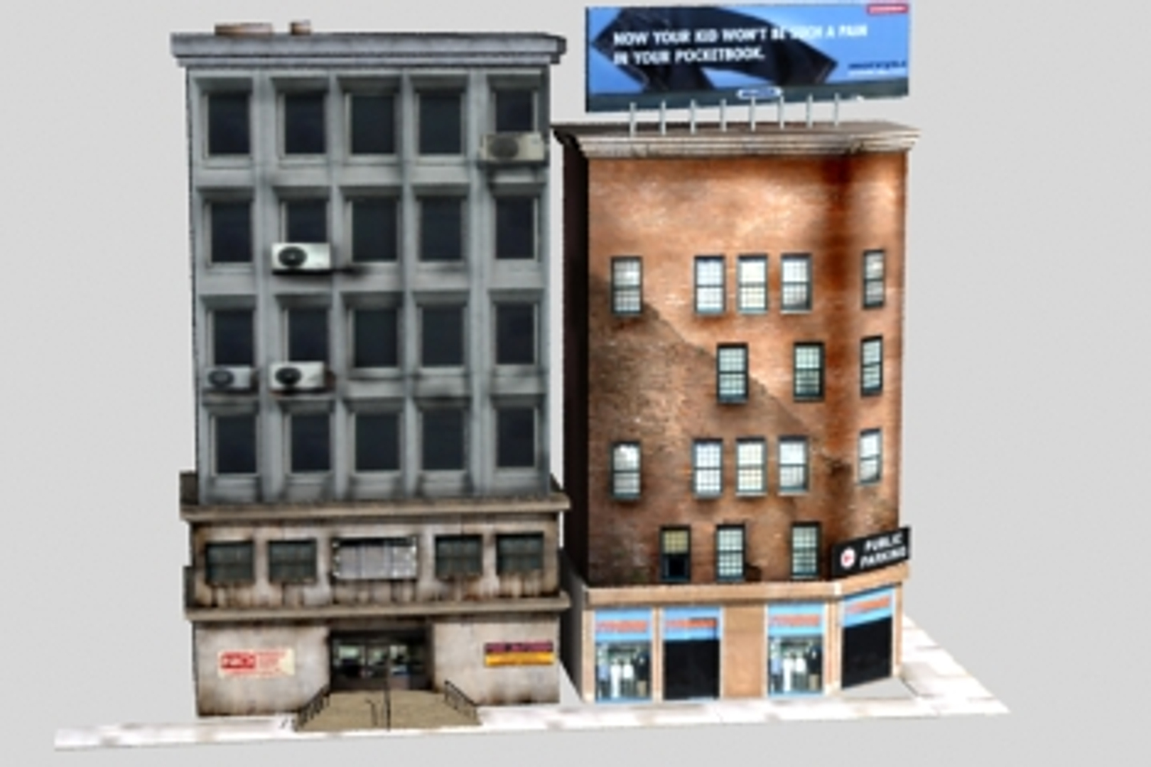 storefront buildings 3d max