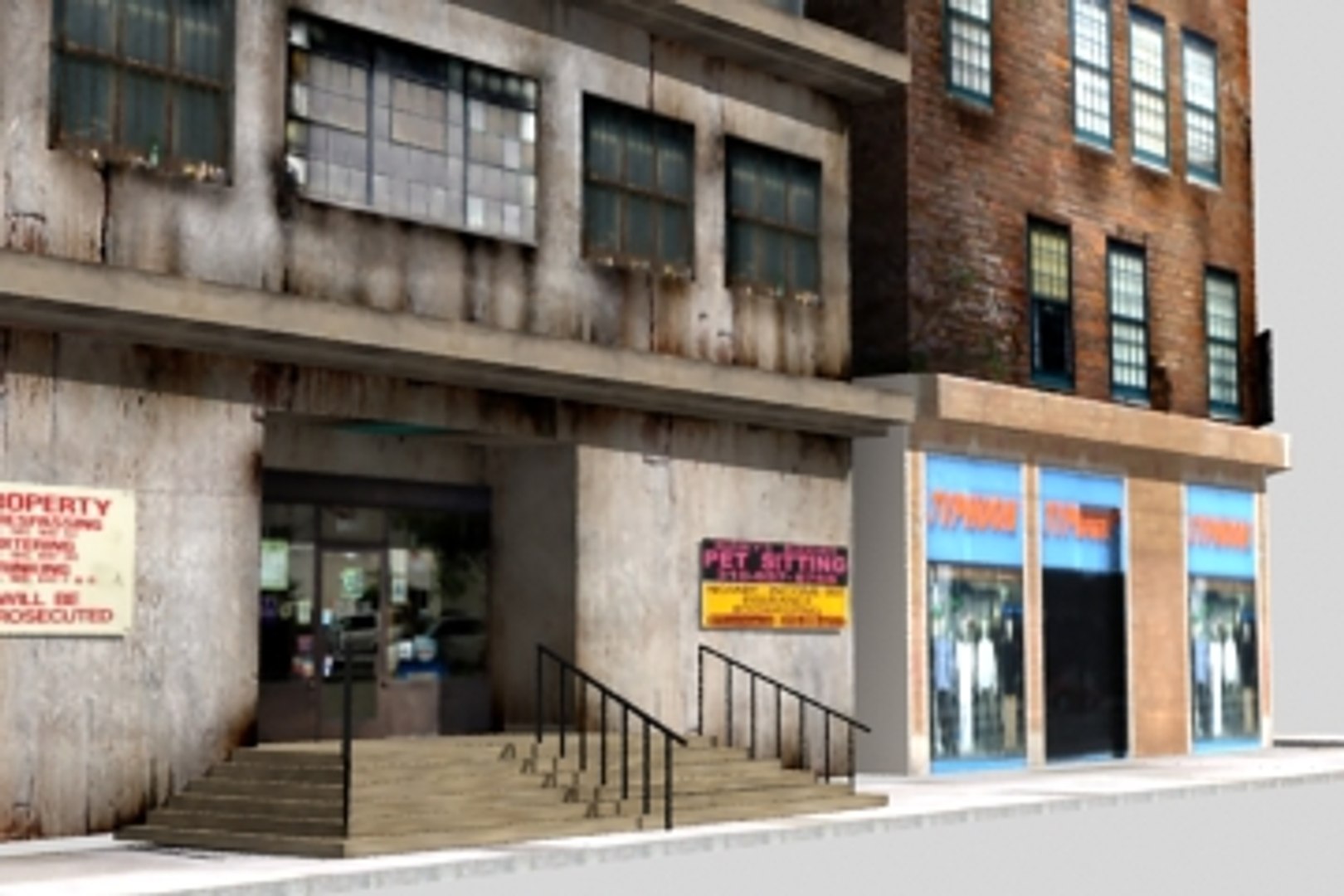 Storefront Buildings 3d Max