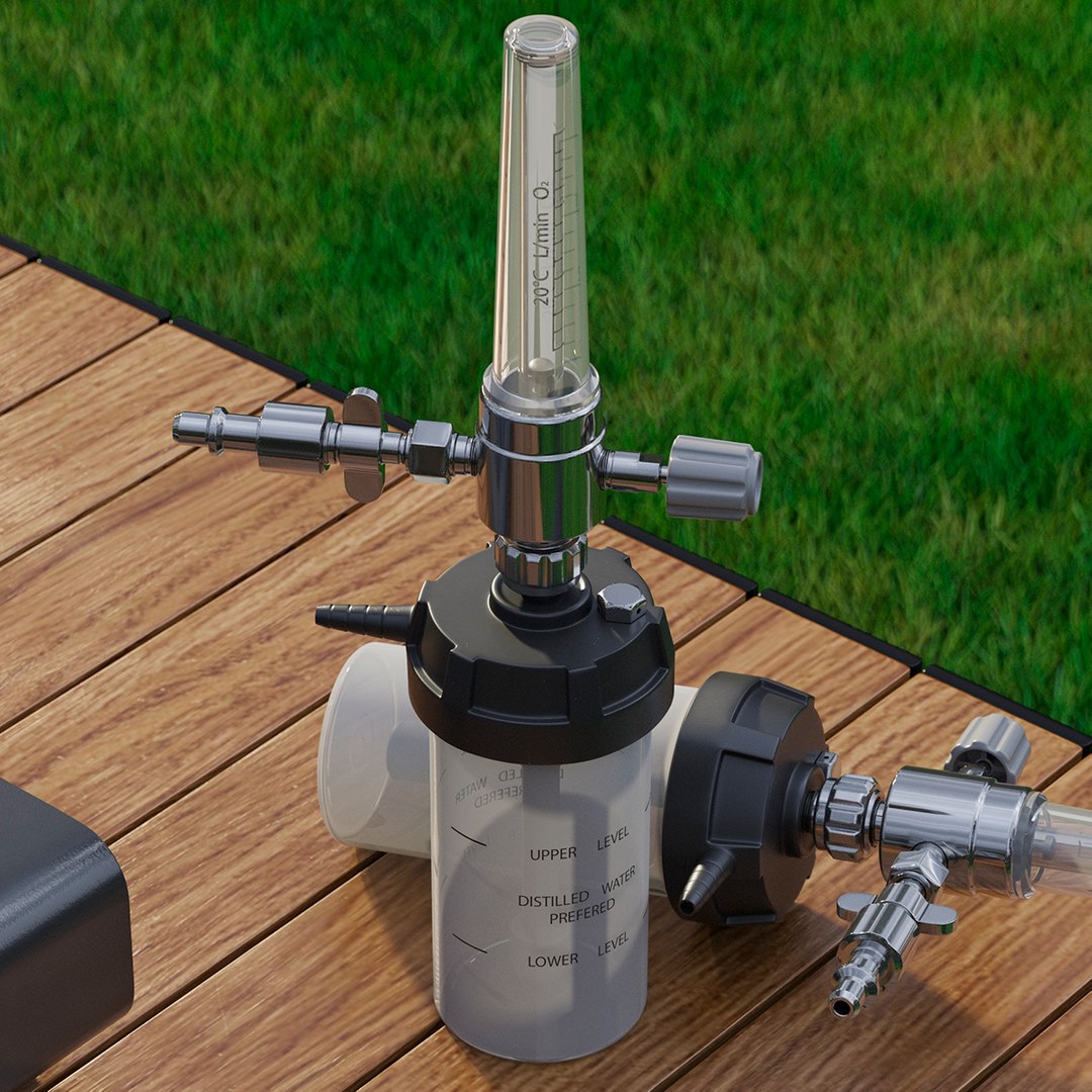 Inhalation Oxygen Humidifier Bottle Black Cap Model - TurboSquid 2413877