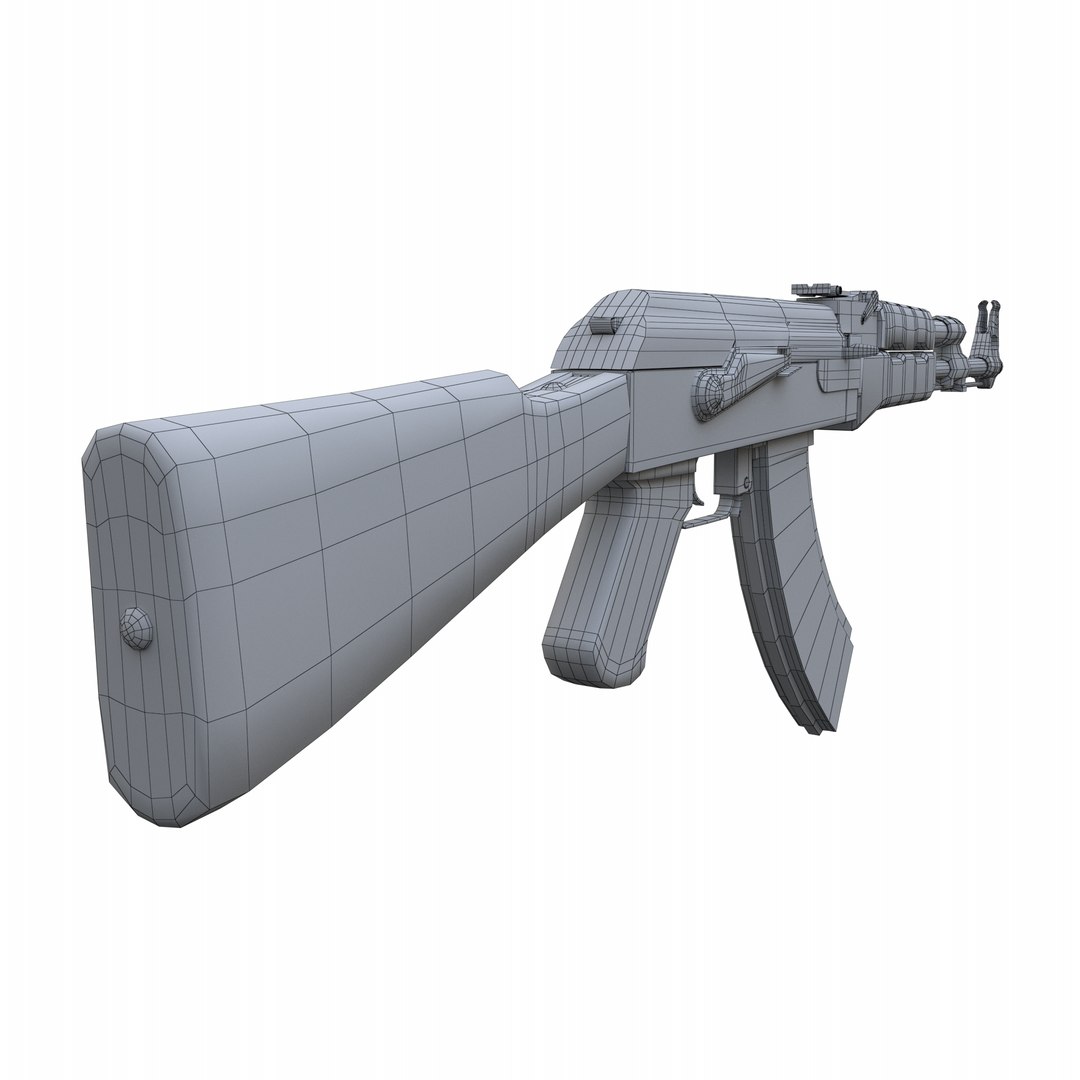 3D Machine Gun AK-47 Low Poly Model - TurboSquid 2187034