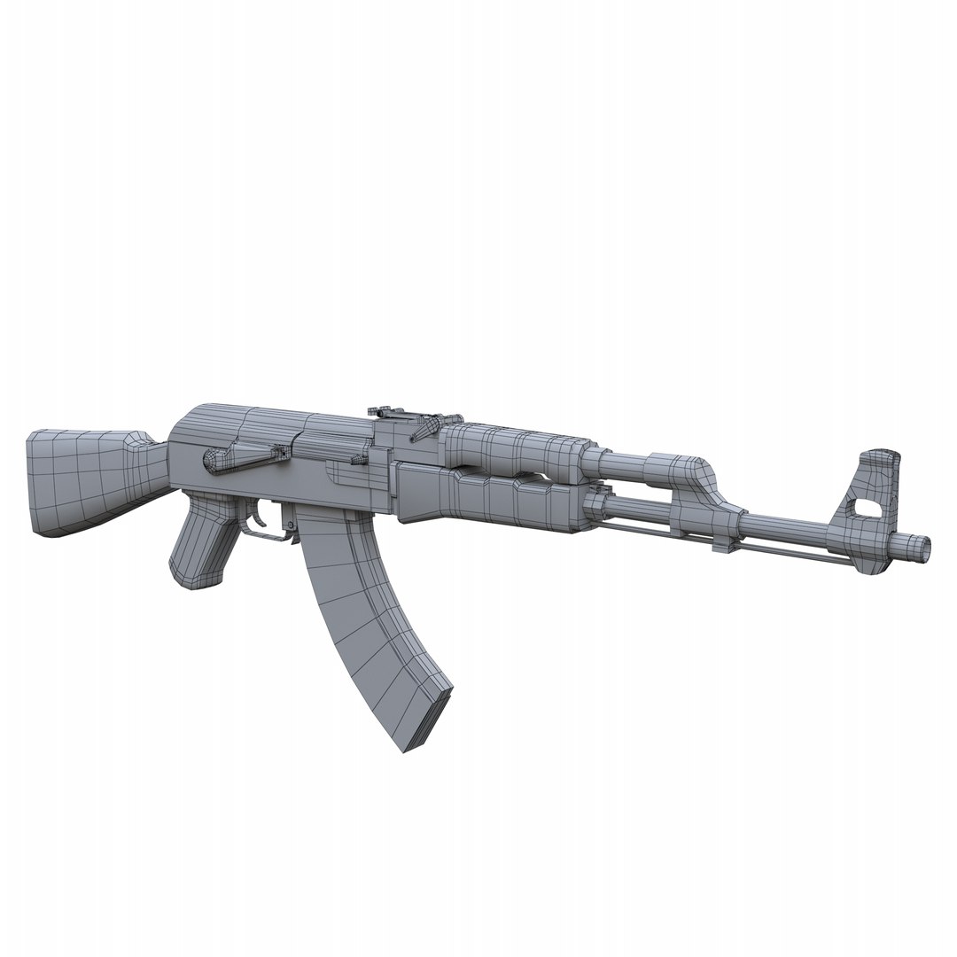 3D Machine Gun AK-47 Low Poly Model - TurboSquid 2187034