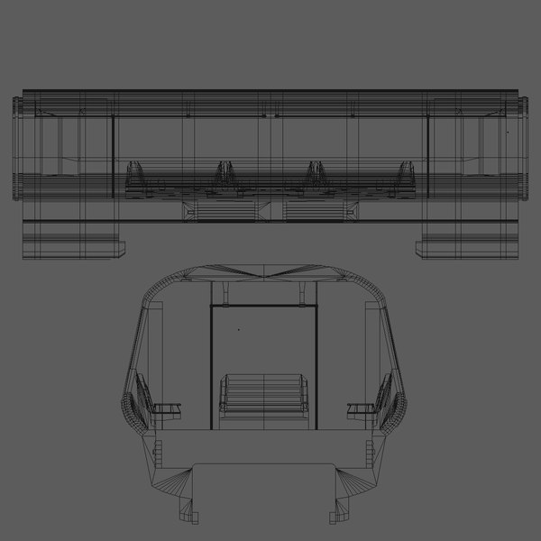 monorail 2 set rail bridge 3d model