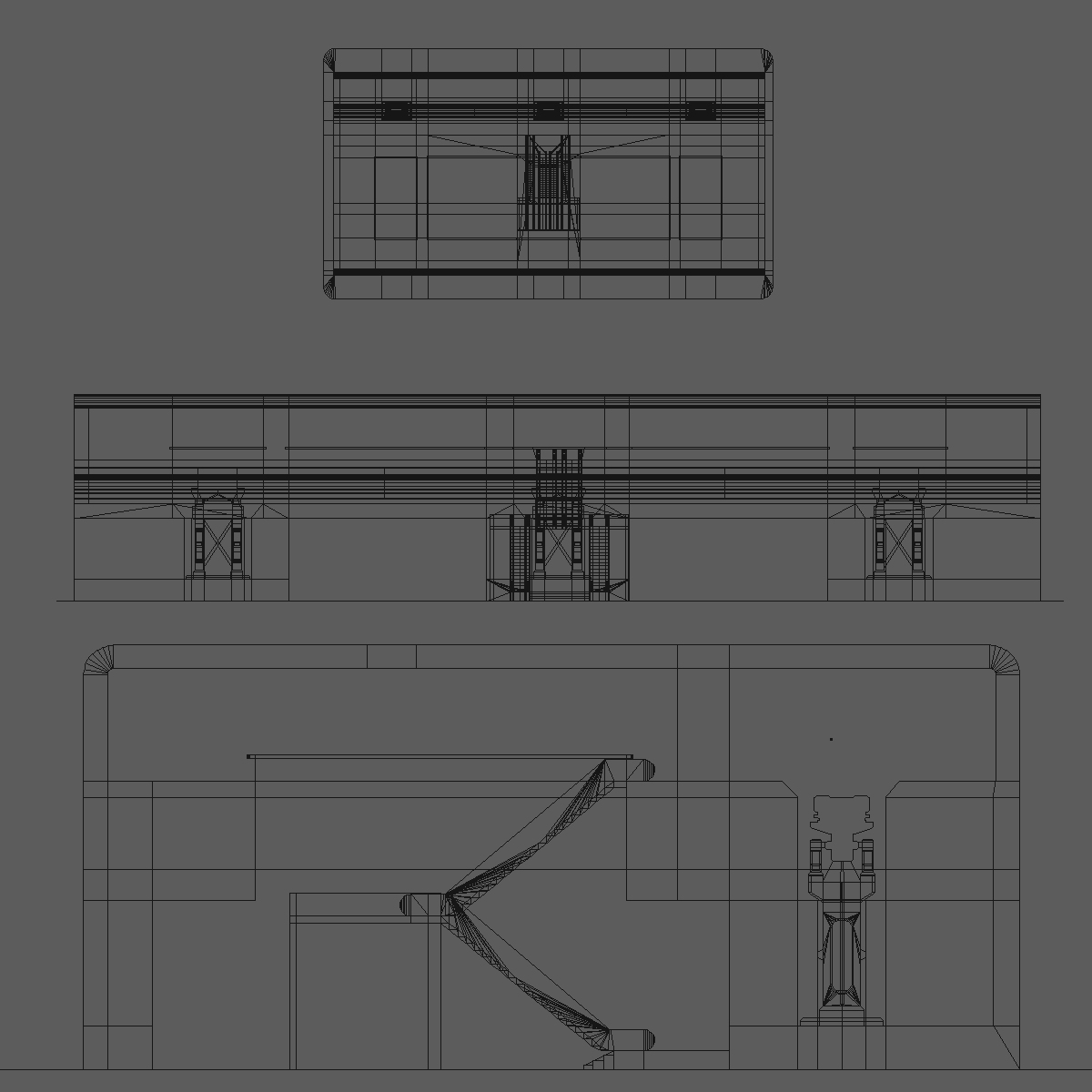 monorail 2 set rail bridge 3d model