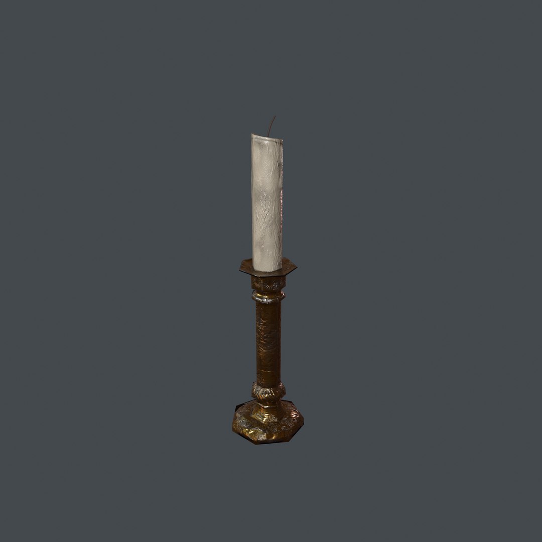 3D Medieval Candle Stick - TurboSquid 1396045