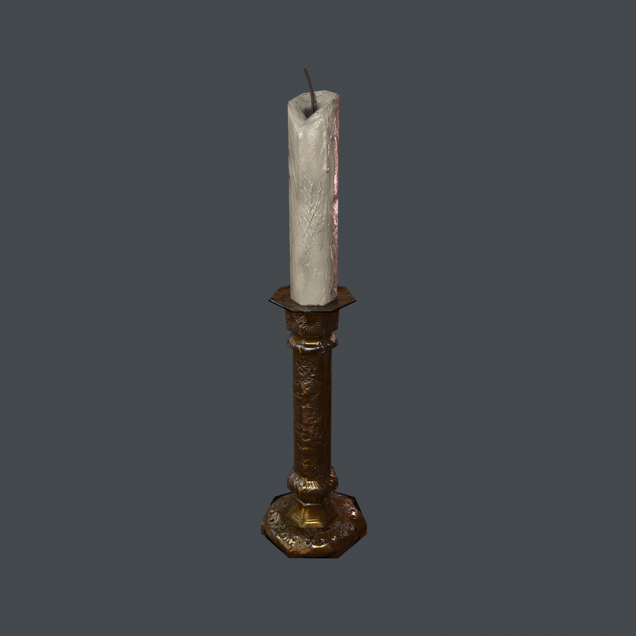 3D medieval candle stick - TurboSquid 1396045