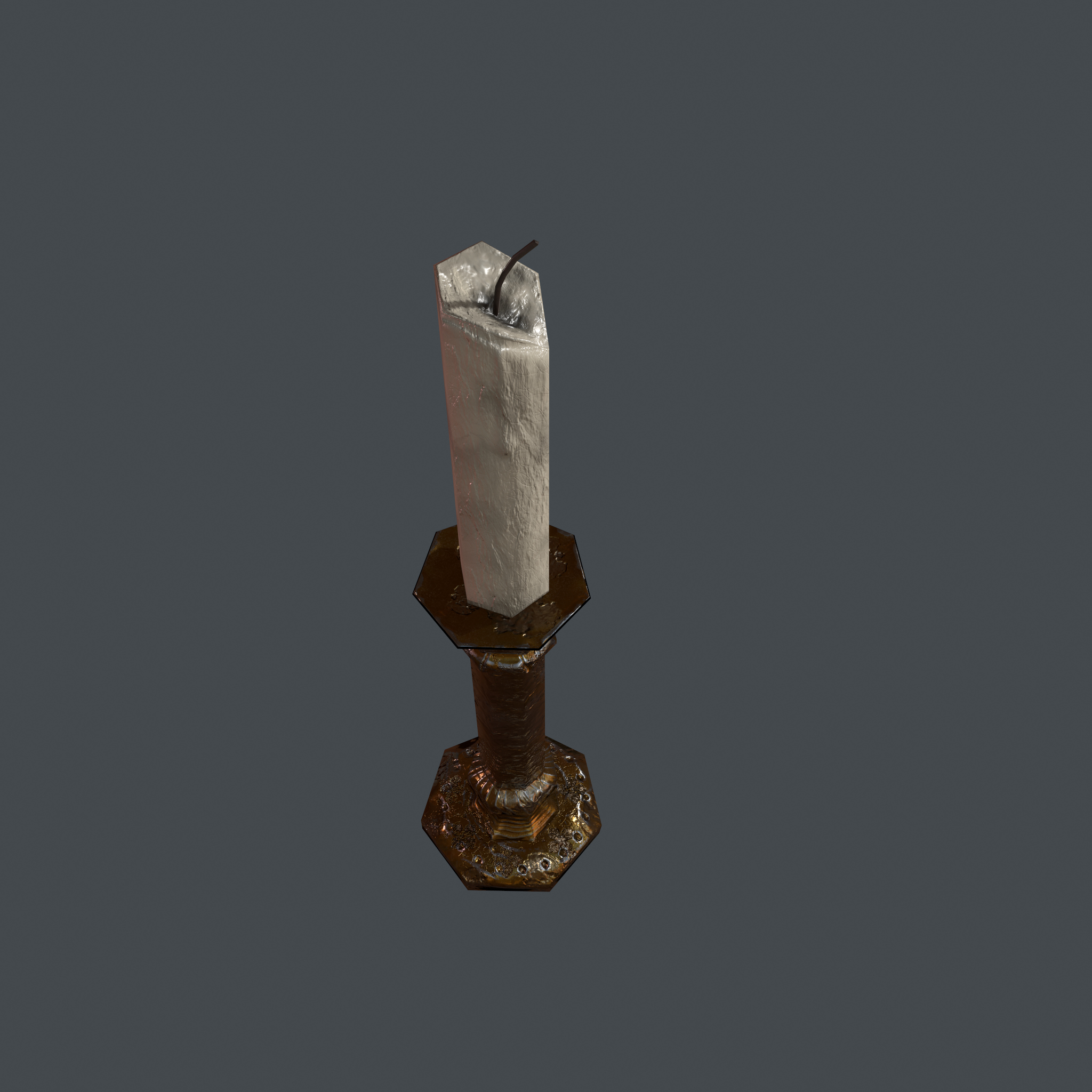3D medieval candle stick - TurboSquid 1396045