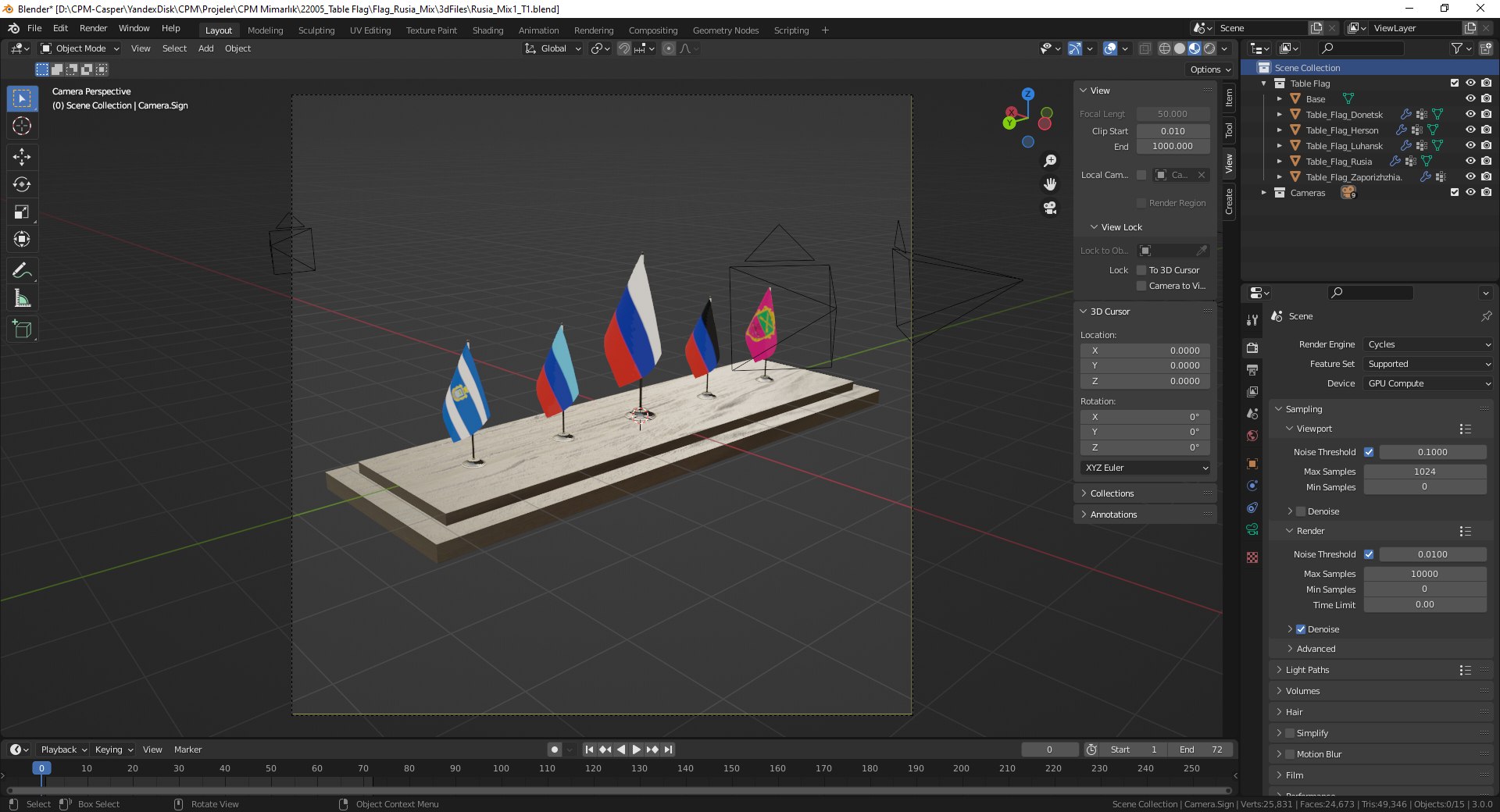 RUSSIA AND OCCUPIED FLAG 3D Model - TurboSquid 1968355