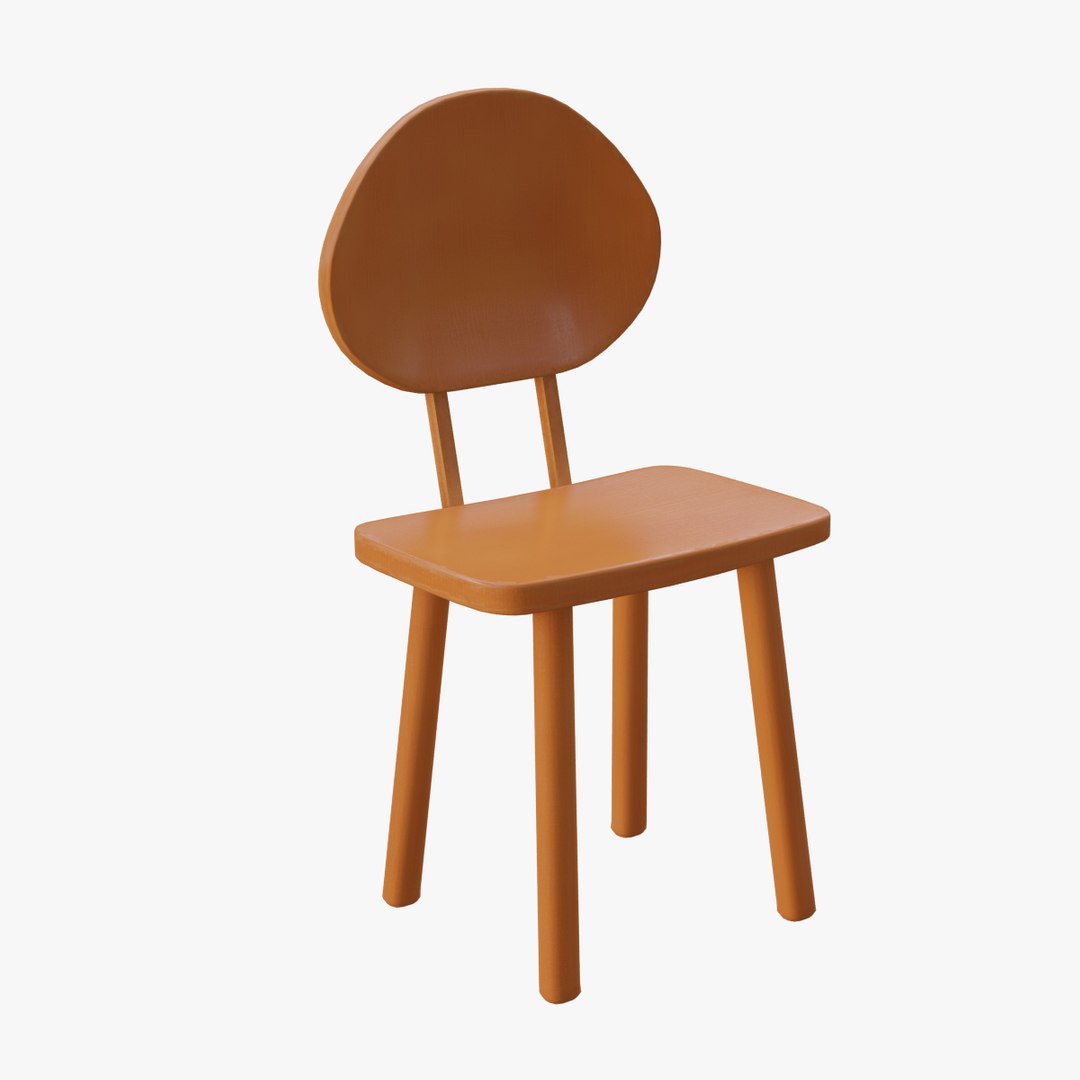 Cartoon brown wooden chair 3D - TurboSquid 2063504