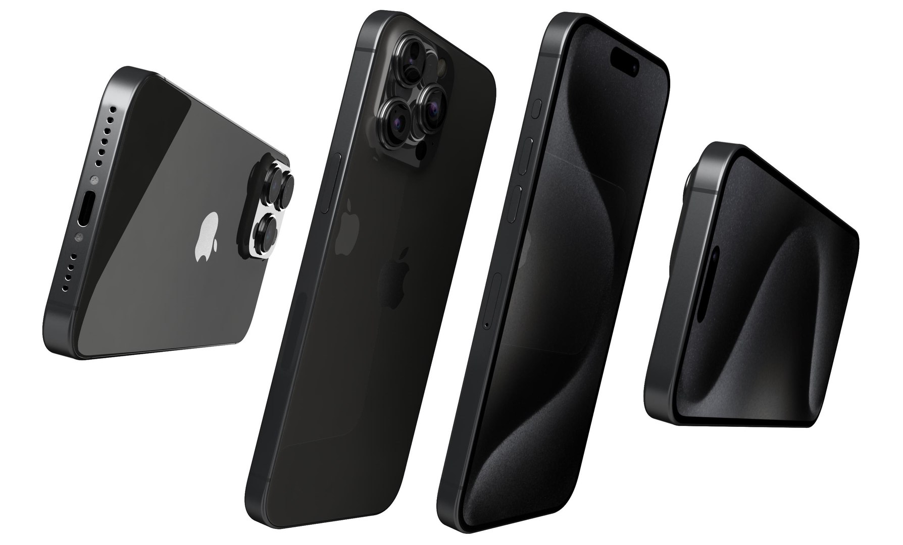 3D Apple IPhone 15 Pro Max Black Titanium - TurboSquid 2128277