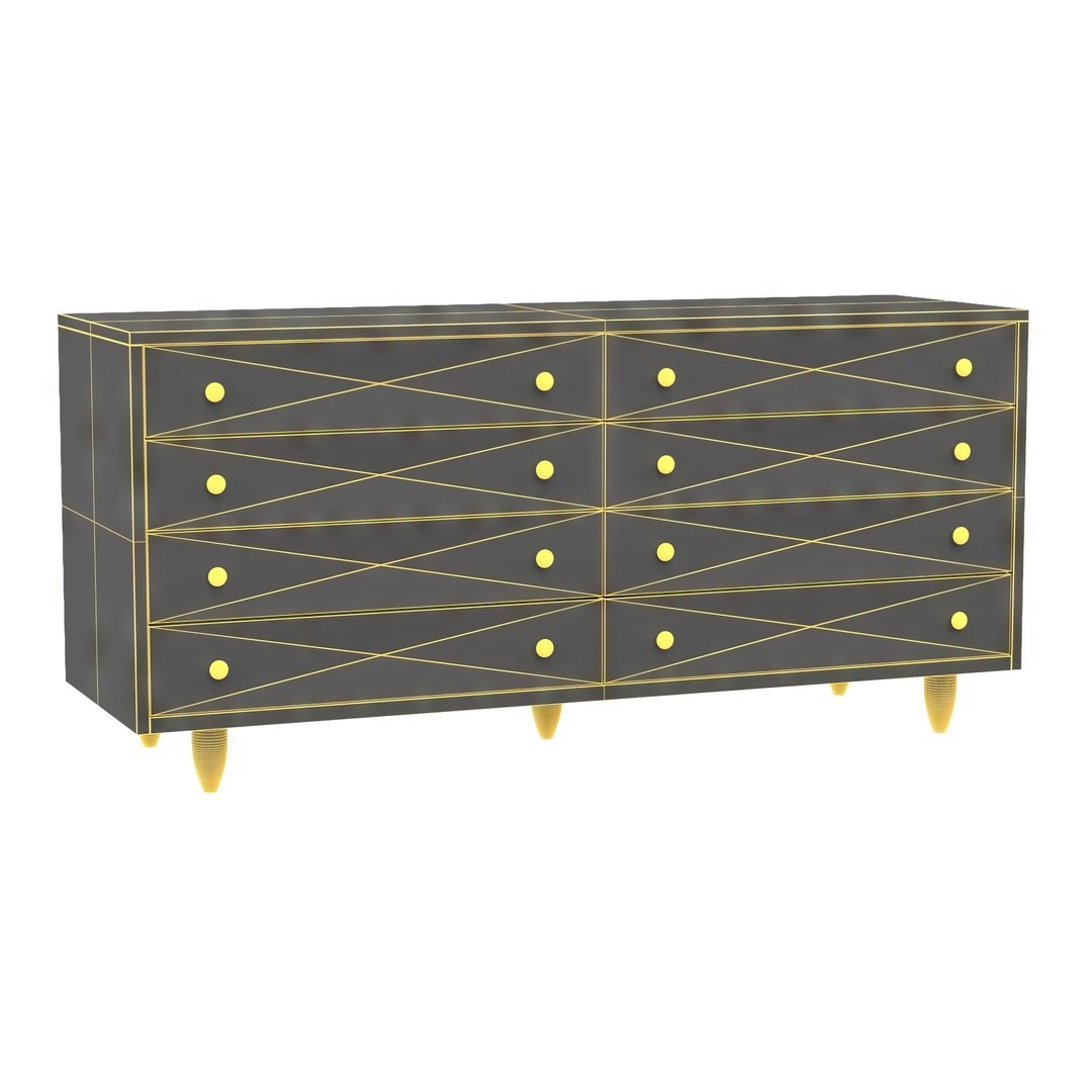 Diamond Double Chest Washed Walnut 3D - TurboSquid 2118821