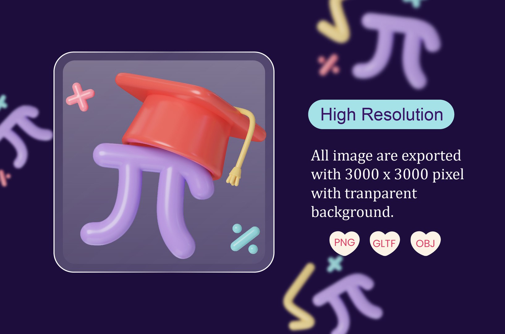 Math Education 3D Icon Illustration 3D Model - TurboSquid 2226730