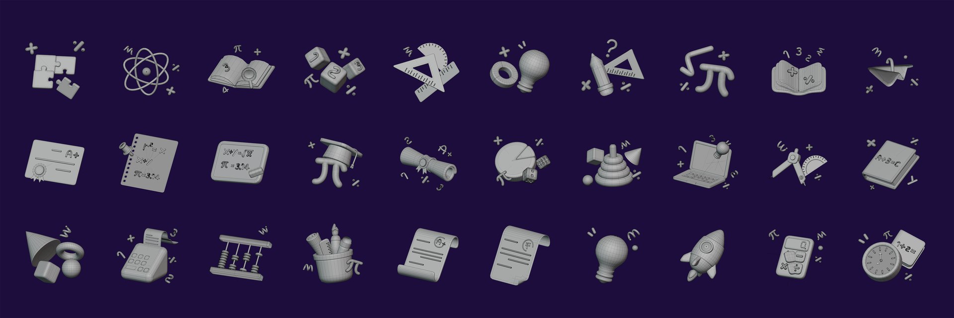 Math Education 3D Icon Illustration 3D Model - TurboSquid 2226730