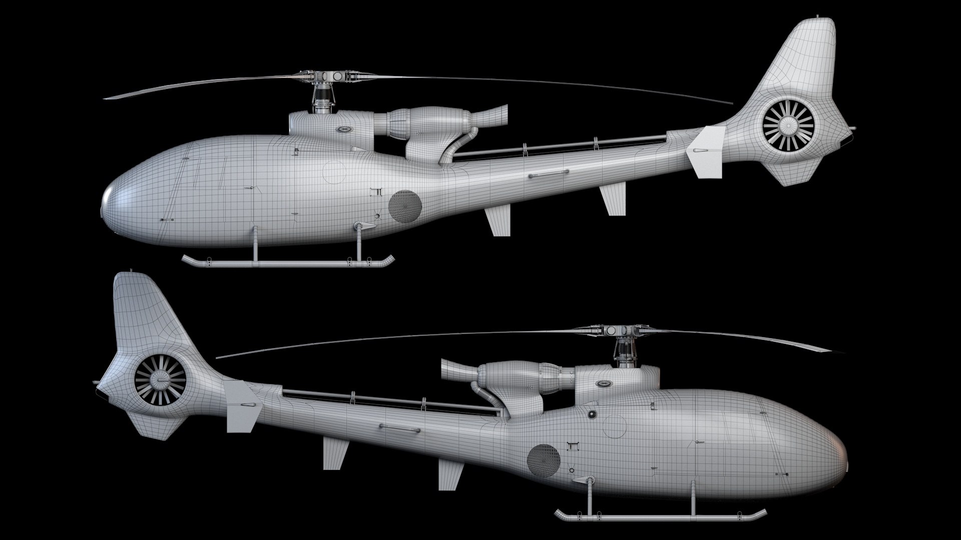 3D Helicopter Rotorcraft Rotors Model - TurboSquid 1653667
