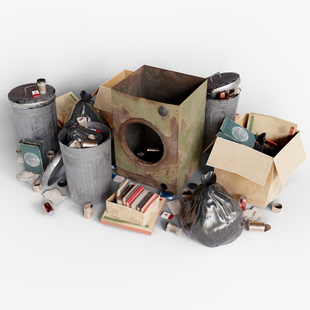 3D Garbage Set - TurboSquid 1745599