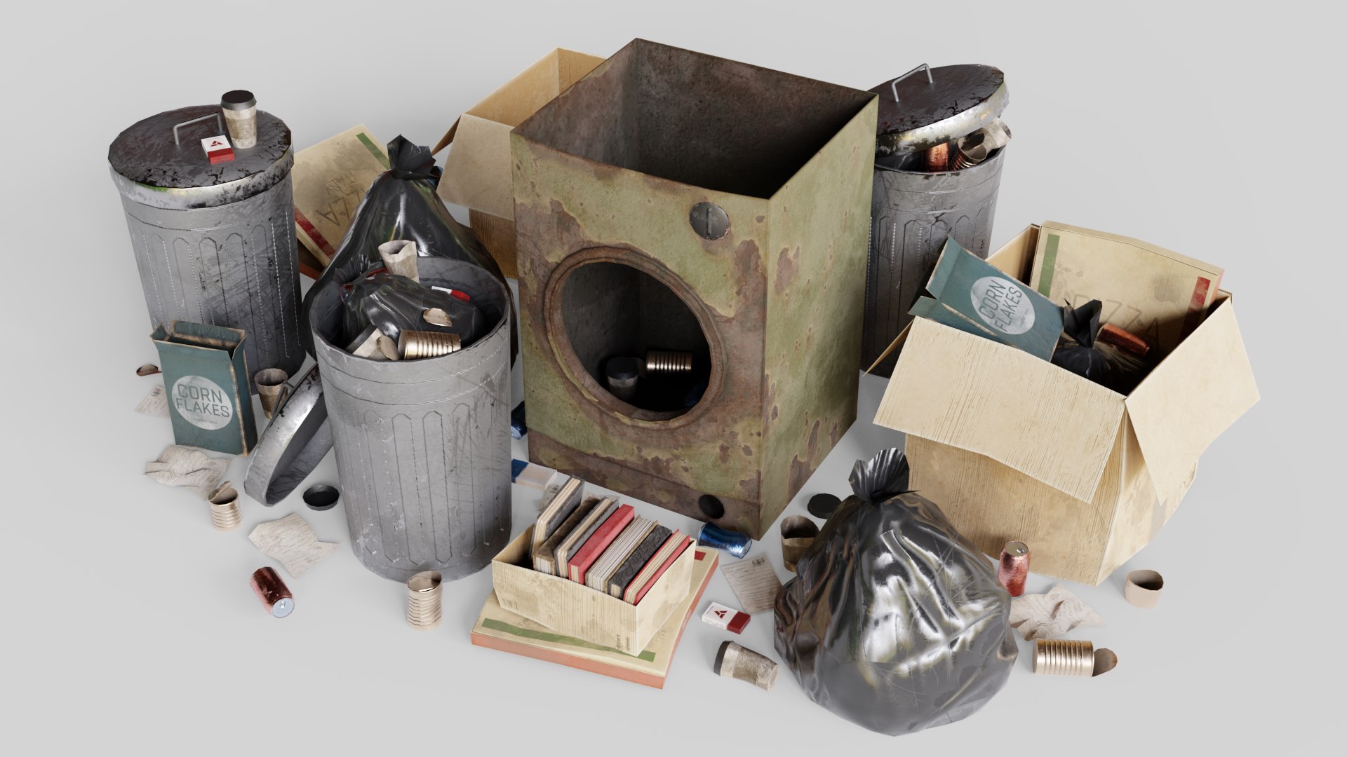3D Garbage Set - TurboSquid 1745599