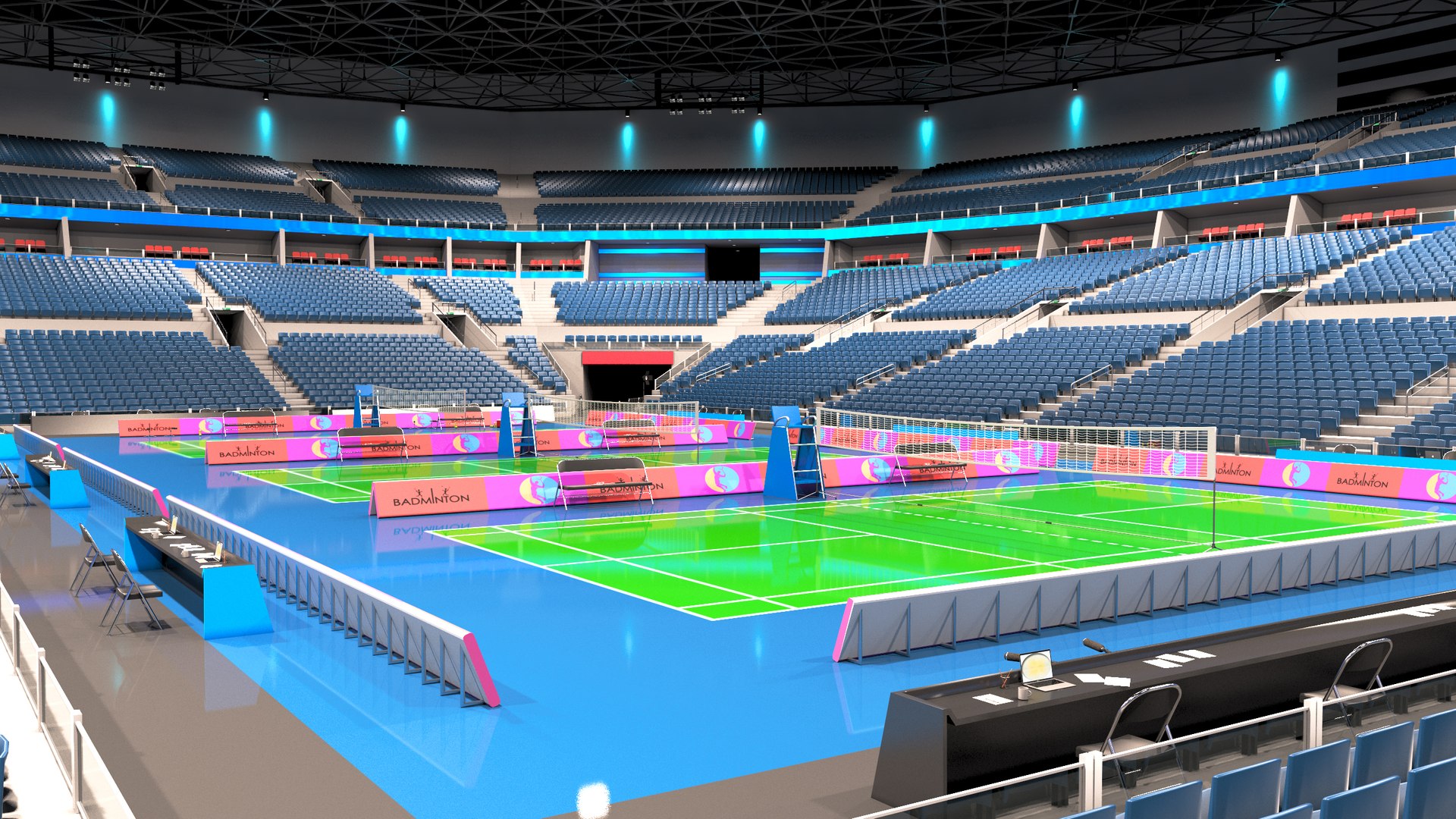 Badminton Stadium 3D model - TurboSquid 1731892