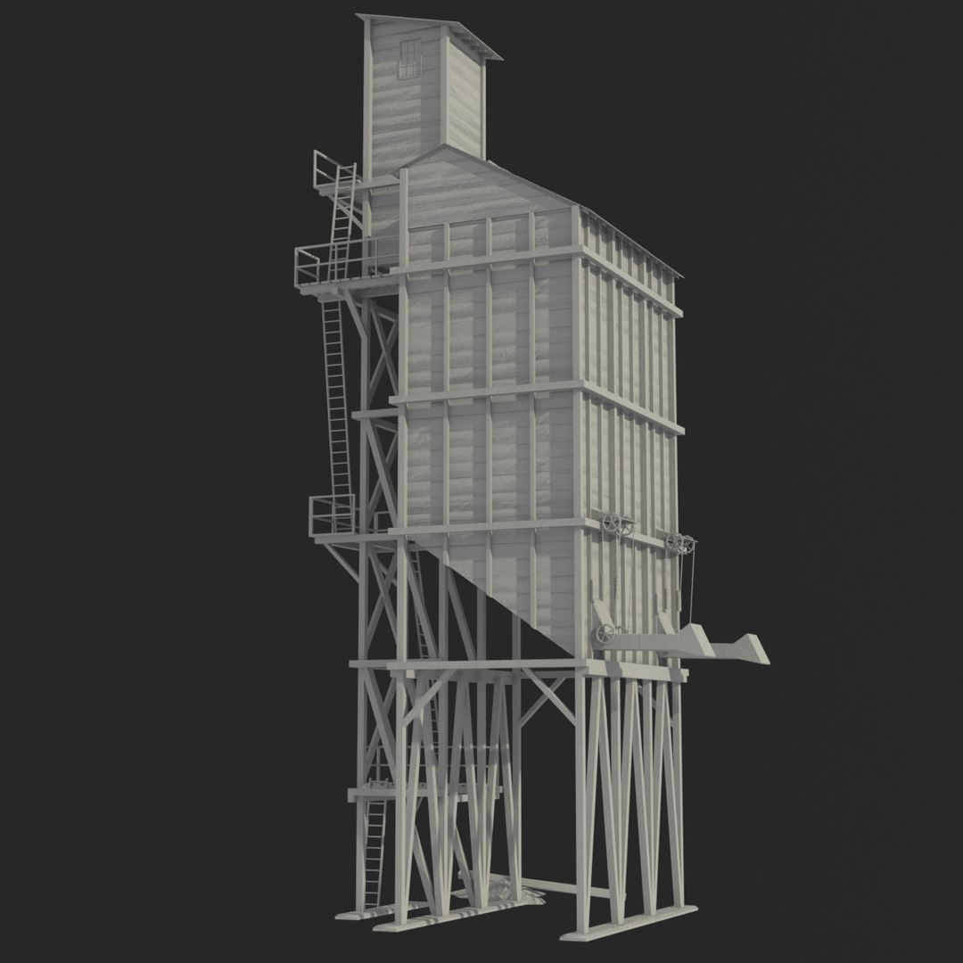 Old Wooden Coal Tipple 3d Model
