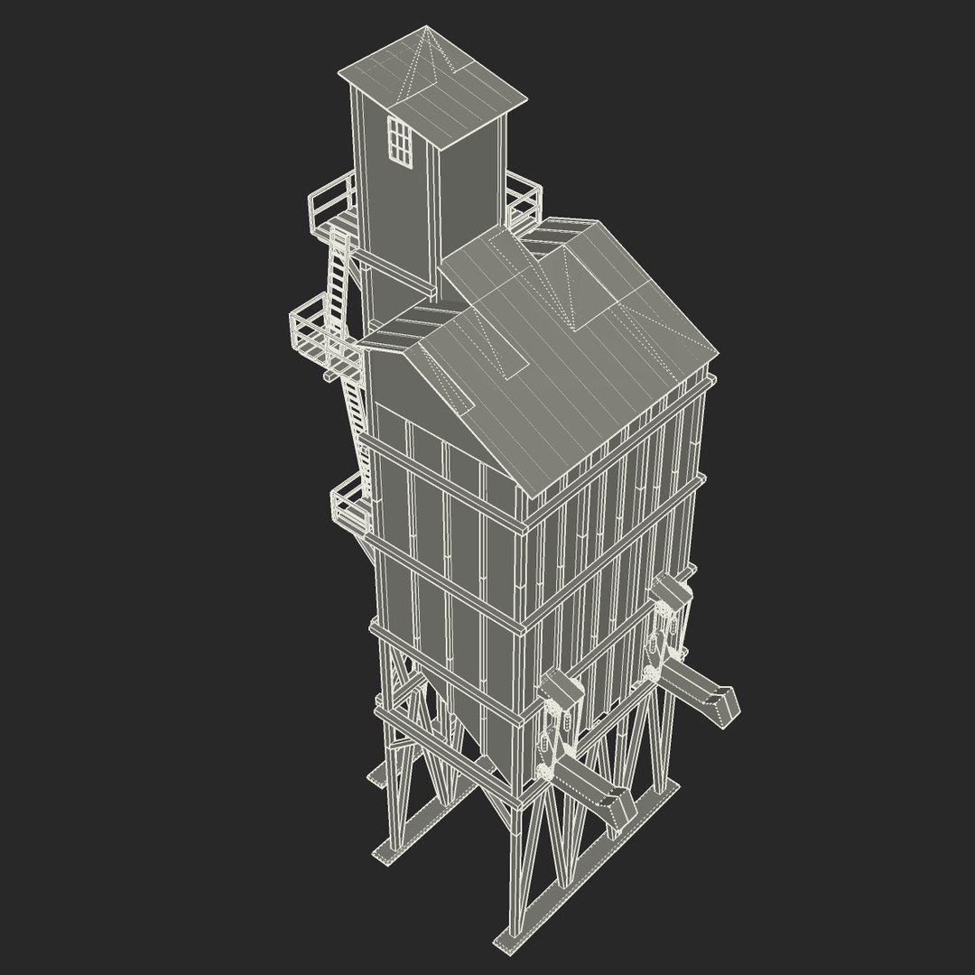 Old Wooden Coal Tipple 3d Model