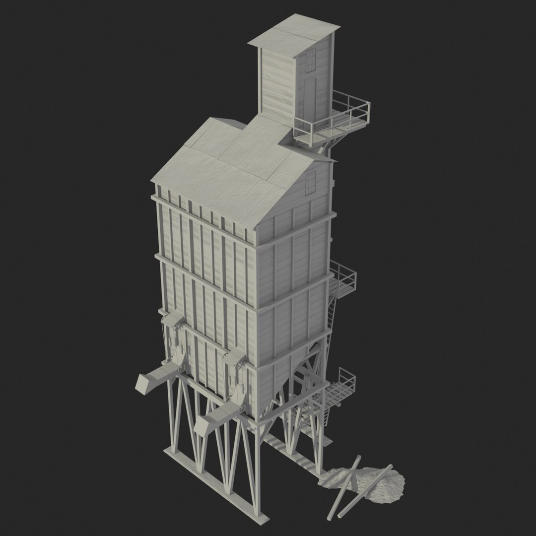 Old Wooden Coal Tipple 3d Model