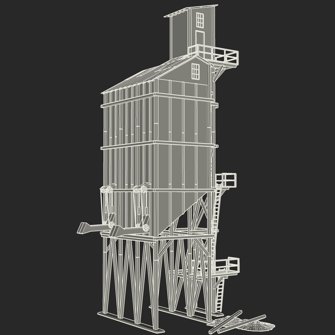Old Wooden Coal Tipple 3d Model