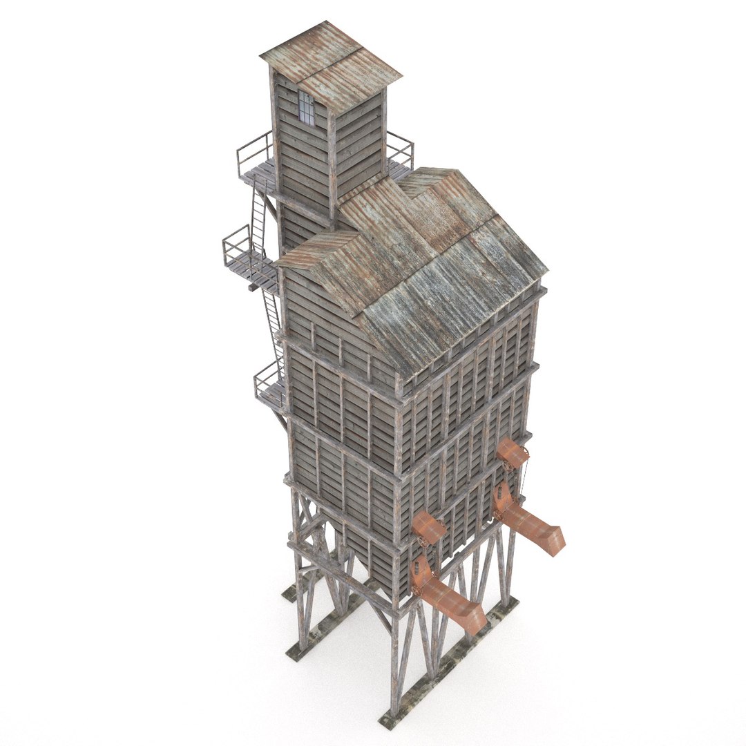 Old Wooden Coal Tipple 3d Model