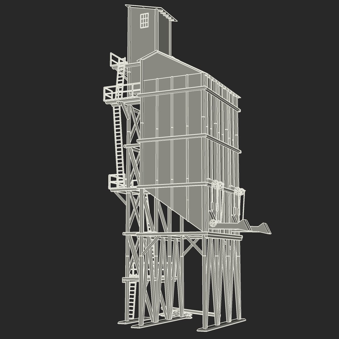 Old Wooden Coal Tipple 3d Model
