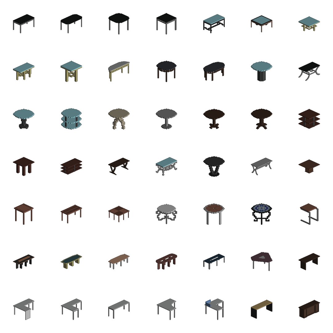 Pack Voxel Tables - 3D Model - TurboSquid 1614837