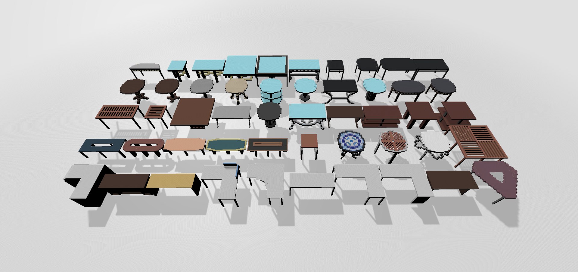 Pack Voxel Tables - 3D Model - TurboSquid 1614837