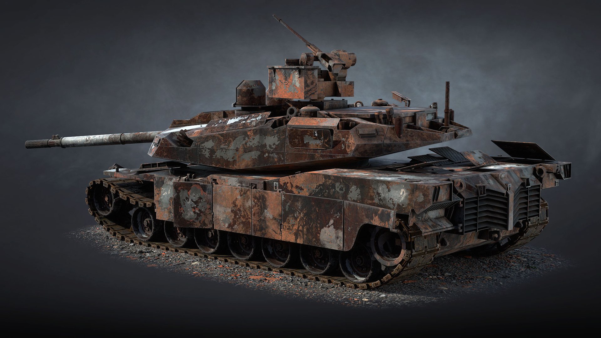 Tank AbramsX Destroyed Low-poly 3D Model - TurboSquid 1984253