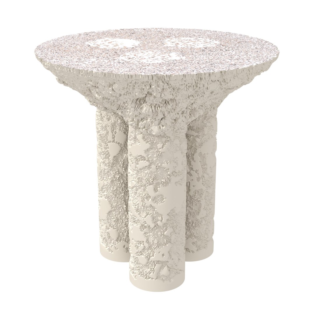 3D Aybar Gallery Mass White Stone Side Table - TurboSquid 2106556