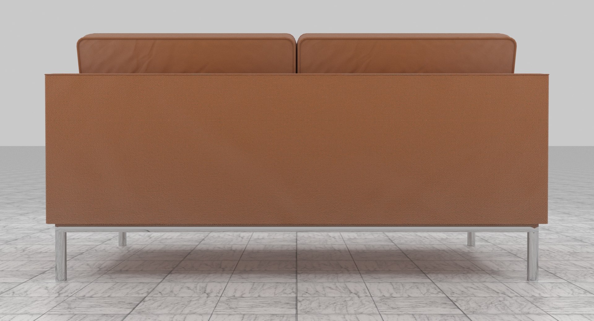 3D Knoll Florence Orange Fabric Two Seat Sofa - TurboSquid 1990423