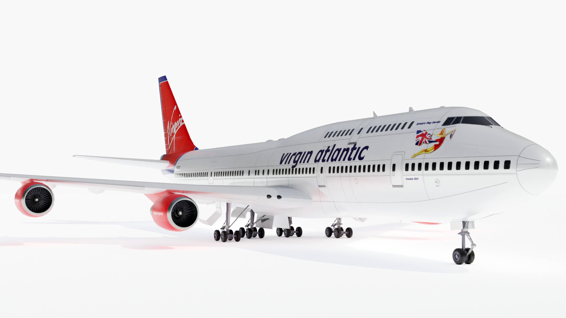 3d 747-400 airliner virgin 747 jumbo model